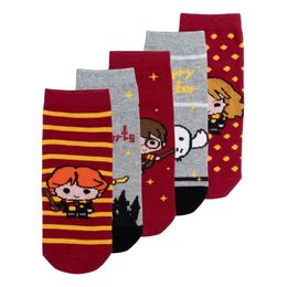 5er Pack Harry Potter Socken 3 Freunde Kindersocken S&ouml;ckchen in Mehrfarbig | Gr.: 27-30