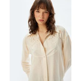 KOTON Bluse Damen Gr&ouml;&szlig;e XXS beige