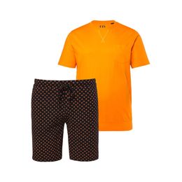 JP1880 Schlafanzug Herren Gr&ouml;&szlig;e 5XL orange / schwarz