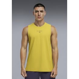 Tanktop Puma "M X HYROX DRYELITE TRAINING TANK", Herren, Gr. XXL, gelb (dazzling gelb), Jersey, Obermaterial: 92% Polyester, 8% Elasthan, regular fit normal, Rundhals, Tops Tanktop, &auml;rmelloses Design, sportlicher Stil, Rundhalsausschnitt