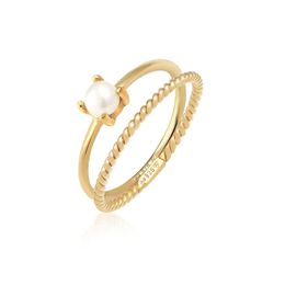 Elli Ring 925 Sterling Silber Twisted in Gold | Gr.: 52