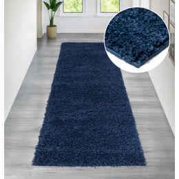 Hochflor-Teppich OTTO HOME "Viva Shaggy, in Standard- und Premium-Qualit&auml;t, 30 mm oder 45 mm H&ouml;he" Gr. 11, blau, B:67cm H:45mm L:230cm, Kunstfaser, Teppiche, Uni Farben, einfarbig, besonders weich und kuschelig, Kundenliebling