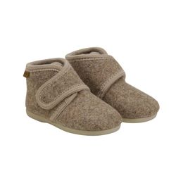 EN FANT Kinder Hausschuh "Slippers Wool Hook and Loop" in Braun | Gr.: 28
