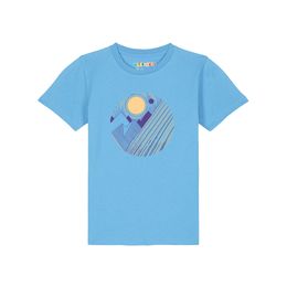 Watabout.kids T-Shirt 'Geometric Landscape 3' Jungen Gr&ouml;&szlig;e 116 aqua / zitronengelb / gr&uuml;n / lila
