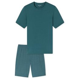 Schiesser Schlafanzug Casual Essentials in Dunkelgr&uuml;n | Gr.: 54