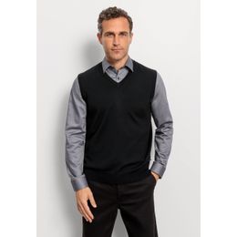 Pullunder OLYMP "OLYMP Casual Strick", Herren, Gr. M, schwarz, 100% Schurwolle, Pullover Pullunder