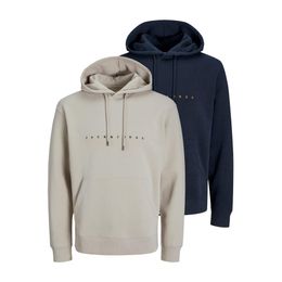 Jack & Jones Jack & Jones Sweatshirt / Hoodie Star in Dunkelblau / beige | Gr.: M