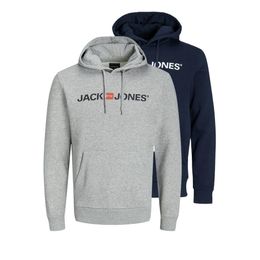 Jack & Jones Jack & Jones Sweatshirt / Hoodie Corp in Grau / dunkelblau | Gr.: XXL