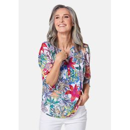 GOLDNER Blusenshirt mit Leo-Bl&uuml;ten-Muster in multicolor | Gr.: 46