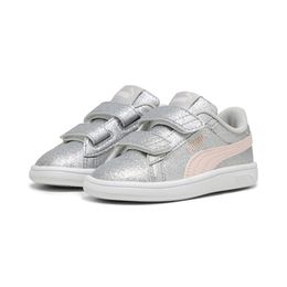 Sneaker Puma "SMASH 3.0 GLITZ GLAM V INF", M&auml;dchen, Gr. 26, rosa (glacial gray, frosty pink), Synthetik, unifarben, Schuhe Sneaker, mit Klettverschluss, mit SOFTFOAM+ D&auml;mpfung, aus Synthetik