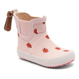 Gummistiefel bisgaard "baby rubber", M&auml;dchen, Gr. 23, rosa (rosa marienk&auml;fer), Gummi, gemustert, Schuhe Gummistiefel, Babyschuh mit Stretcheinsatz, Gr&ouml;&szlig;enschablone zum Download