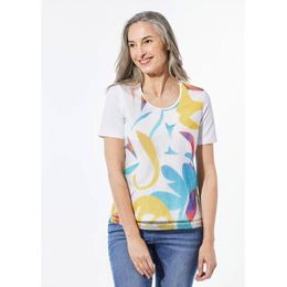GOLDNER Jerseyshirt mit Paillettenfront in wei&szlig; / gemustert | Gr.: 44