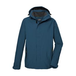 Outdoorjacke Killtec "KOS 183 KG MN JCKT", Herren, Gr. 30, ocean, Obermaterial: 100% Polyester;Futter: 100% Polyester, Jacken Outdoorjacke, Wind- und wasserdichte Funktionsjacke mit abzippbarer Kapuze