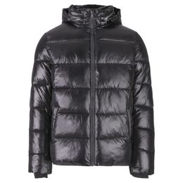 Winterjacke Urban Classics "Urban Classics Recycled Zip neck Puffer Jacket", Herren, Gr. 5XL, schwarz, 100% Polyamid, unifarben, normal, hoch geschlossener Ausschnitt, Jacken Winterjacke