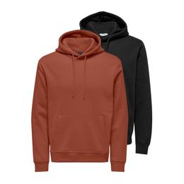 Only & Sons ONLY & SONS Sweatshirt / Hoodie Connor in Schwarz / rot | Gr.: S