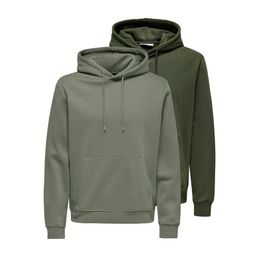 Only & Sons ONLY & SONS Sweatshirt / Hoodie Connor in Dunkelgr&uuml;n / gr&uuml;n | Gr.: L