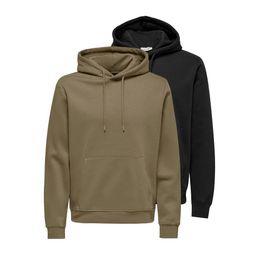 Only & Sons ONLY & SONS Sweatshirt / Hoodie Connor in Schwarz / braun | Gr.: XXL