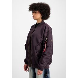 Bomberjacke Alpha Industries "MA-1 Core W", Damen, Gr. M/L, lila (plum), Obermaterial: 100% Nylon; Futter: 100% Nylon; F&uuml;llung: 100% Polyester, Jacken Bomberjacke