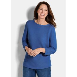 GOLDNER Eleganter Baumwollpullover, Halbarm in royalblau | Gr.: 46