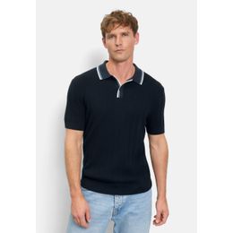 Poloshirt OLYMP "OLYMP Casual Strick", Herren, Gr. L, marine, 55% Baumwolle, 45% Polyester, Shirts