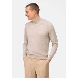 Rollkragenpullover OLYMP "OLYMP Casual Strick", Herren, Gr. 3XL, hellbeige, 100% Schurwolle, Pullover Rollkragenpullover