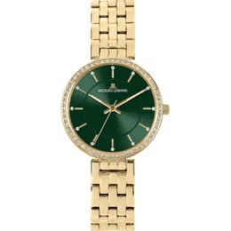 Jacques Lemans Uhr Damen Gr&ouml;&szlig;e One Size gold / dunkelgr&uuml;n