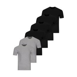 Ragman Unterhemd / Shirt Kurzarm Basic in Schwarz / grau | Gr.: XXL