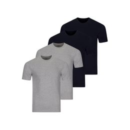 Ragman Unterhemd / Shirt Kurzarm Basic in Grau / blau | Gr.: S
