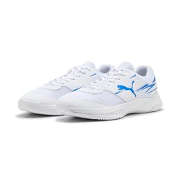 Hallenschuh Puma "VARION II", Damen, Gr. 38, Puma wei&szlig;, ultra blau, Synthetik, Schuhe Hallenschuh, mit Gummilaufsohle und leichtem Profil, mit Schn&uuml;rverschluss