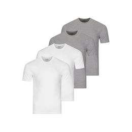 Ragman Unterhemd / Shirt Kurzarm Basic in Wei&szlig; / grau | Gr.: 4XL