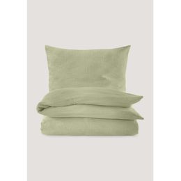hessnatur Musselin Bettw&auml;sche-Set in pastelloliv | Gr.: 135 x 200 + 80 x 80 cm