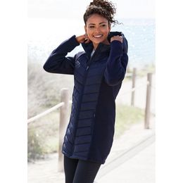 Steppjacke Vivance, Damen, Gr. 34, blau (navy), Fleece, Obermaterial: 100% Polyester. Futter: 100% Polyester. F&uuml;llung: 100% Polyester, Jacken Steppjacke, mit Strickfleece-&Auml;rmeln