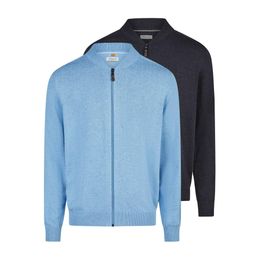 Redmond Strickjacke Basic in Hellblau / dunkelblau | Gr.: M