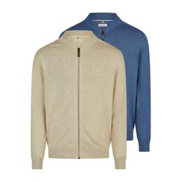 Redmond Strickjacke Basic in Blau / beige | Gr.: XL