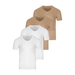 Ragman Unterhemd / Shirt Kurzarm Basic in Wei&szlig; / beige | Gr.: 3XL