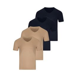 Ragman Unterhemd / Shirt Kurzarm Basic in Blau / beige | Gr.: XXL