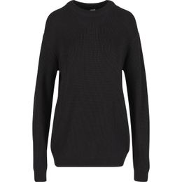 Rundhalspullover Urban Classics "Urban Classics Rib Basic Sweater", Herren, Gr. S, schwarz, 100% Baumwolle, unifarben, normal, Rundhals, Pullover Rundhalspullover