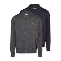 Redmond Strickjacke Basic in Dunkelgrau / dunkelblau | Gr.: M
