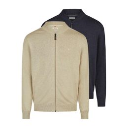 Redmond Strickjacke Basic in Beige / dunkelblau | Gr.: XL