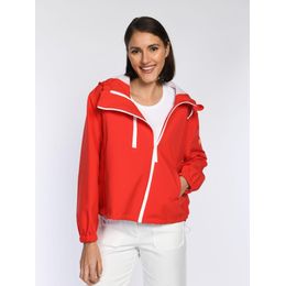 White Label By Rofa Funktionsjacke 'Sportliche Regenjacke f&uuml;r Damen &ndash; Rot mit wei&szlig;en Details' Damen Gr&ouml;&szlig;e S feuerrot
