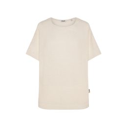 Senses.the Label Strukturiertes Kurzarm-Shirt KAR:LA Loose Knit Damen Gr&ouml;&szlig;e M/L beige