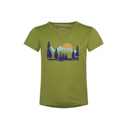Trollkids Funktionsshirt Gudvangen in hedge green/candy pink | Gr.: 110