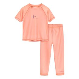 Playshoes UV-Schutz Shirt 1/1-Arm Surfbrett Palme m Legging in altrosa | Gr.: 86-92