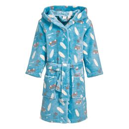 Playshoes Fleece-Bademantel Surf-Bus in t&uuml;rkis | Gr.: 110-116