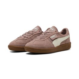 Sneaker Puma "PALERMO JR", Jungen, Gr. 39, sandstone, vapor gray, Leder, unifarben, Schuhe Sneaker, niedrige Schuhh&ouml;he, mit Schn&uuml;rung, nicht herausnehmbare Innensohle