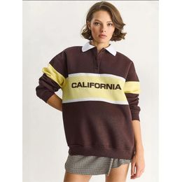 Bianco Lucci Sweatshirt female Brown size L