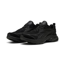 Sneaker Puma "SOFTRIDE ESCALATE", Herren, Gr. 44, schwarz (Puma schwarz, Puma schwarz, strong gray), Textil, unifarben, Schuhe Sneaker, atmungsaktives Textil-Obermaterial, SOFTFOAM+ D&auml;mpfungstechnologie