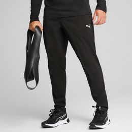 Trainingshose Puma "M TAD ESSENTIALS WOVEN TAPERED PANT", Herren, Gr. S, N-Gr, schwarz (Puma schwarz), Obermaterial: 100% Polyester, regular fit normal, Hosen Trainingshose, atmungsaktives Material, mit DryCELL Technologie, Regular Fit