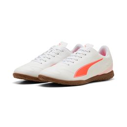 Fu&szlig;ballschuh Puma "VITORIA II IT", Herren, Gr. 45, Puma wei&szlig;, glowing rot, Synthetik, Schuhe Fu&szlig;ballschuh, f&uuml;r Halle und Stra&szlig;e, mit Gummilaufsohle