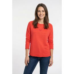 LIEBLINGSST&Uuml;CK Sweatshirt LIEBLINGSST&Uuml;CK "CathrinaEP", Damen, Gr. M (38), rot (bright rot), Sweatware, Obermaterial: 100% Baumwolle, bedruckt, clean, unifarben, regular fit taillenbedeckt, Rundhals, gerader Abschluss, Sweatshirts Sweatshirt, mit Logo-Print